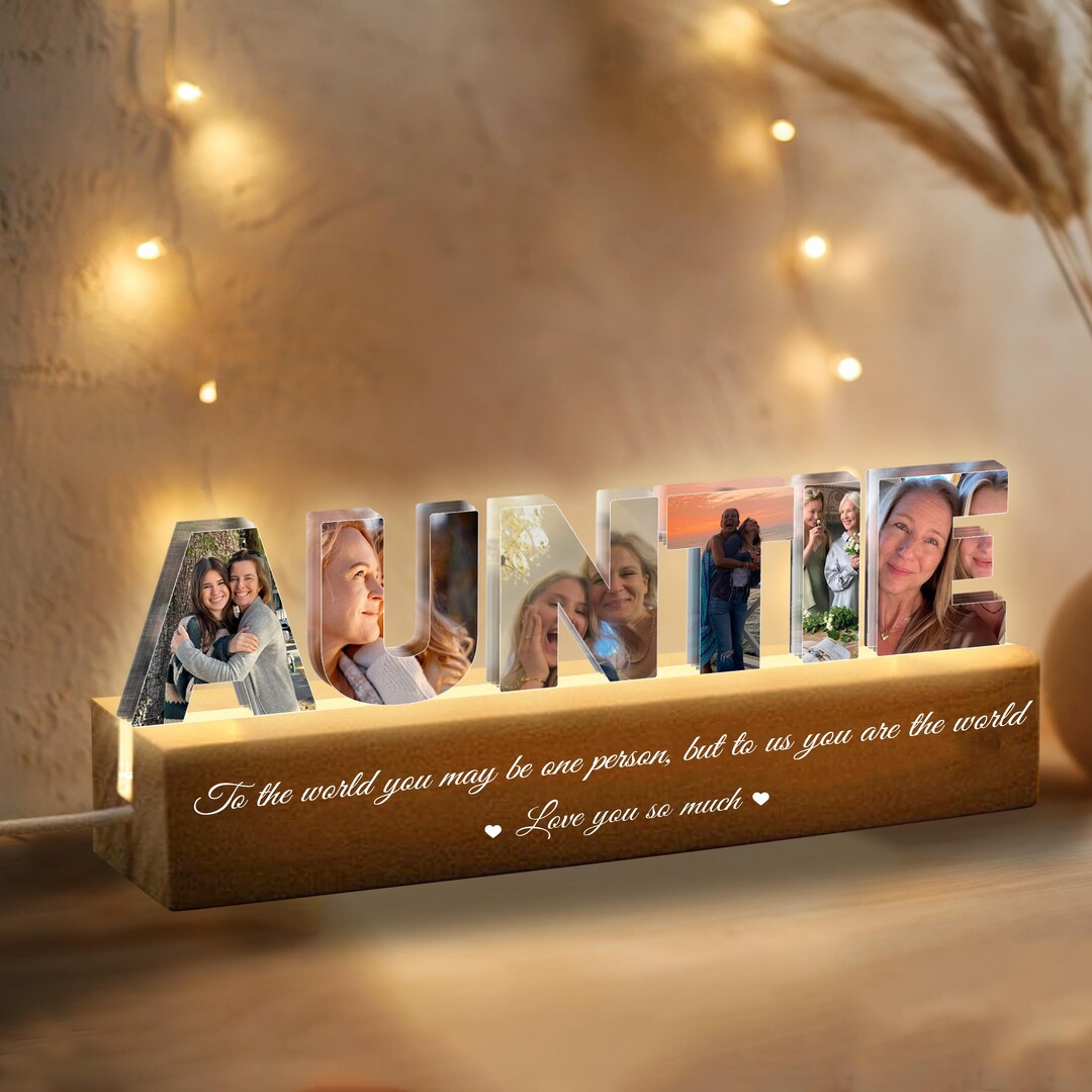 Personalized Auntie Photo Night Light, Aunt Photo Collage Night Light ...