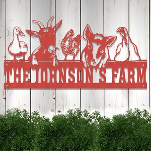 Personalized Farm Animals Sign, Custom Metal Farm Sign, Farmer Home ...