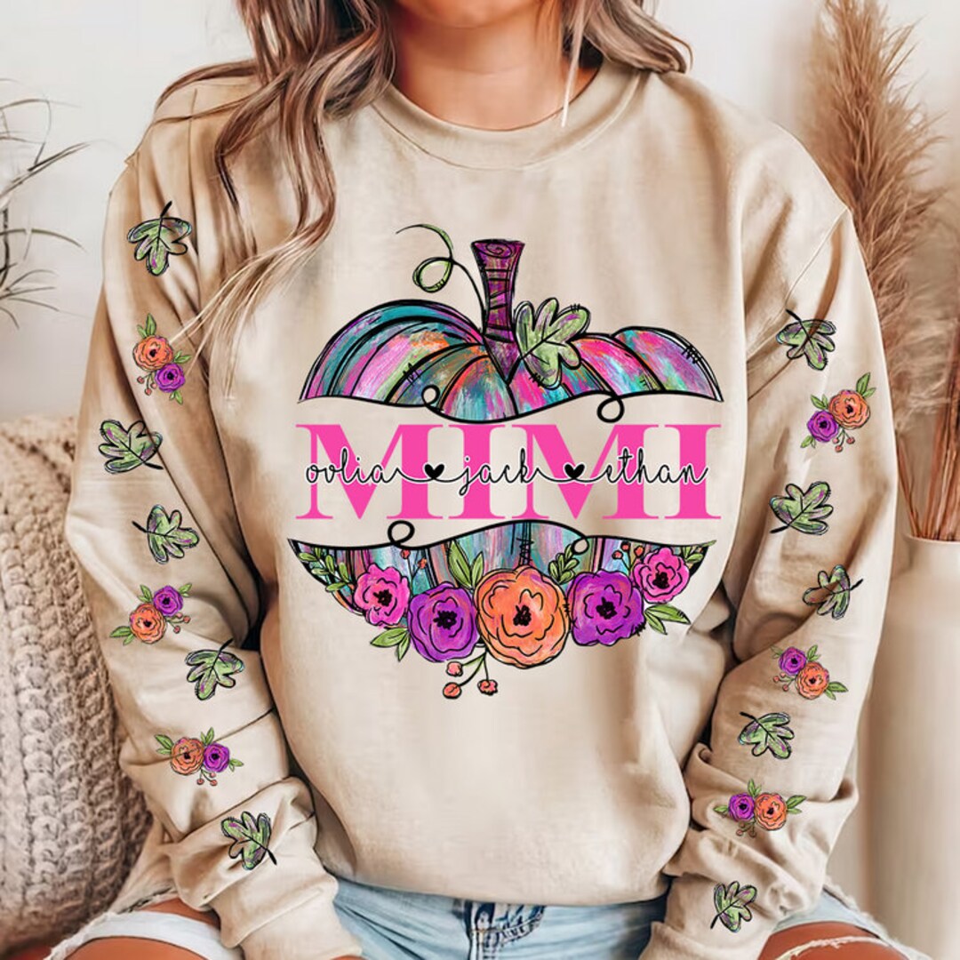 Personalized Mimi Pumpkin Sweater for Halloween, Mimi Sweater With Name ...