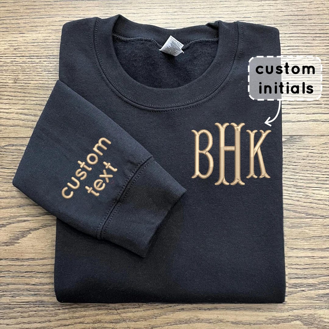 Personalized Fishtail Monogram Sweatshirt, Embroidered Sweatshirt ...