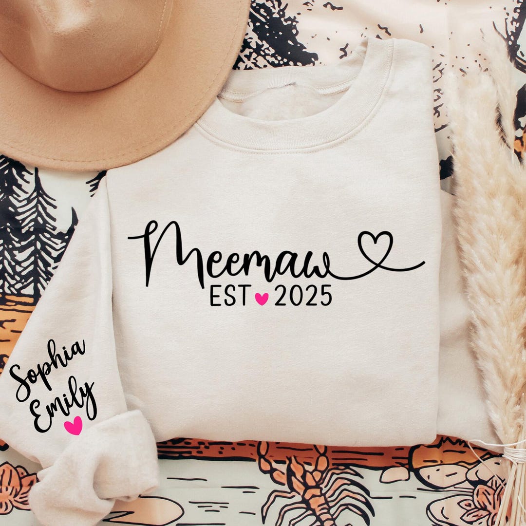 Custom Meemaw Sweatshirt, Personalized Meemaw Sweatshirt, Memaw Sweater ...
