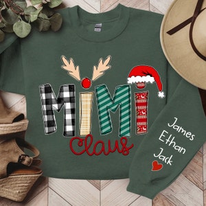Custom Mimi Claus Sweatshirt, Christmas Mimi Claus Sweatshirt, Xmas ...