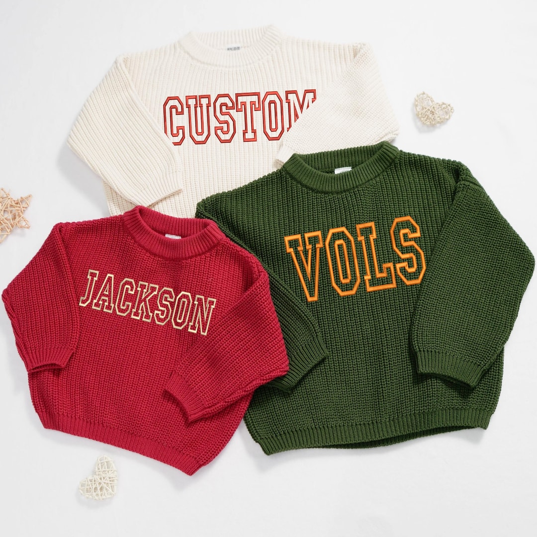 Baby/toddler Customized Sports Teams Sweaters - Kids Custom Embroidered ...