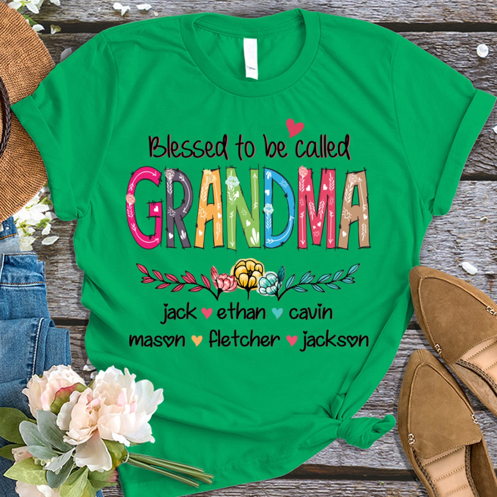 Personalized Grandma Shirt Custom Great Grandma Shirt | Etsy