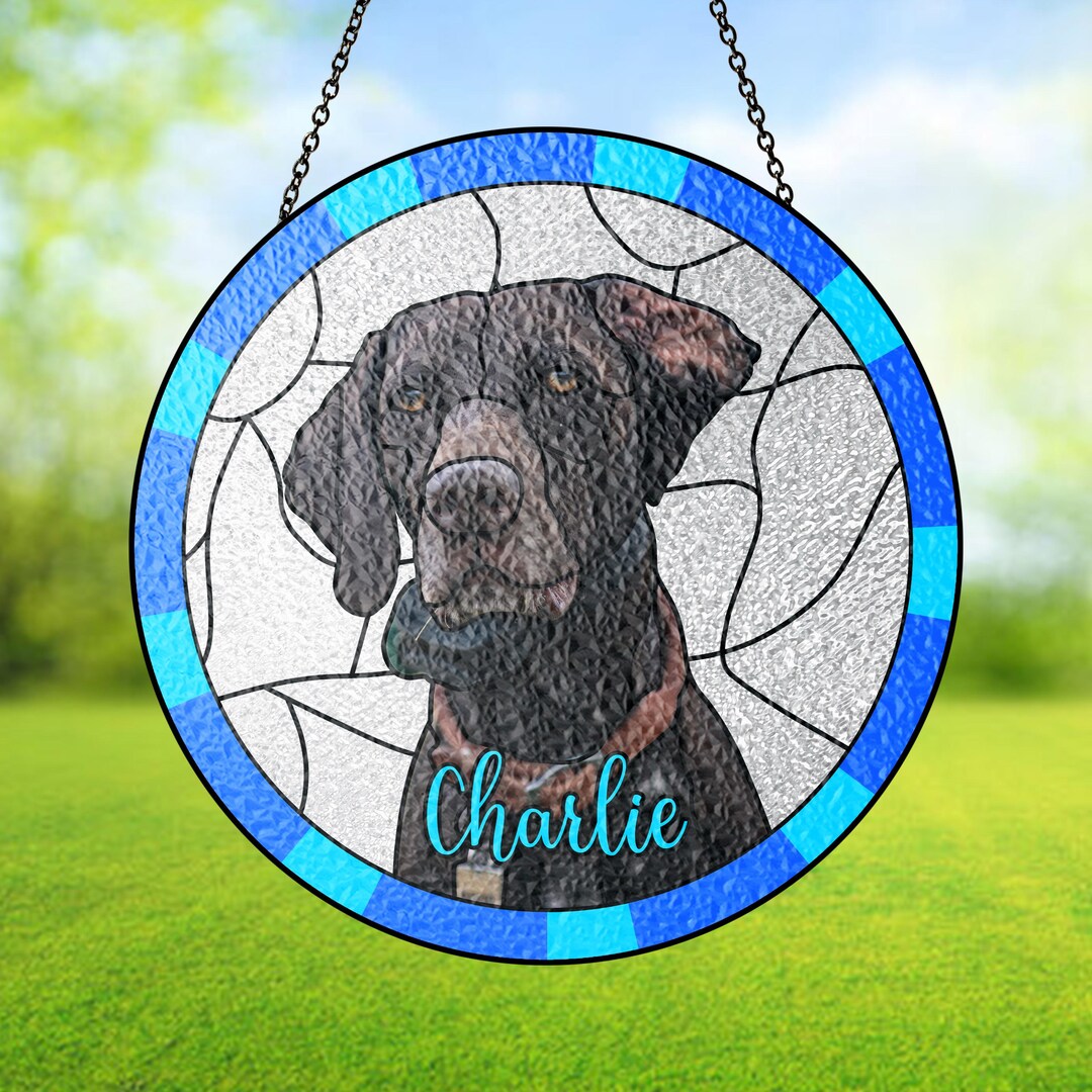 Custom German Shorthaired Pointer Suncatcher Stained Glass, Pet ...