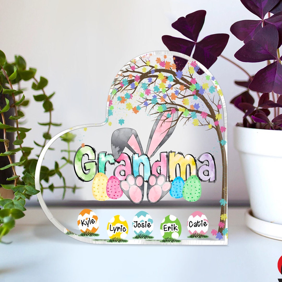 Personalized Easter Grandma Bunny Acrylic Plaque, Grandma Easter Day ...