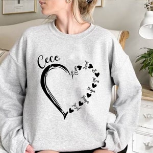 Custom Cece Heart Sweatshirt, Cece Shirt, Cece Heart With Kidnames ...