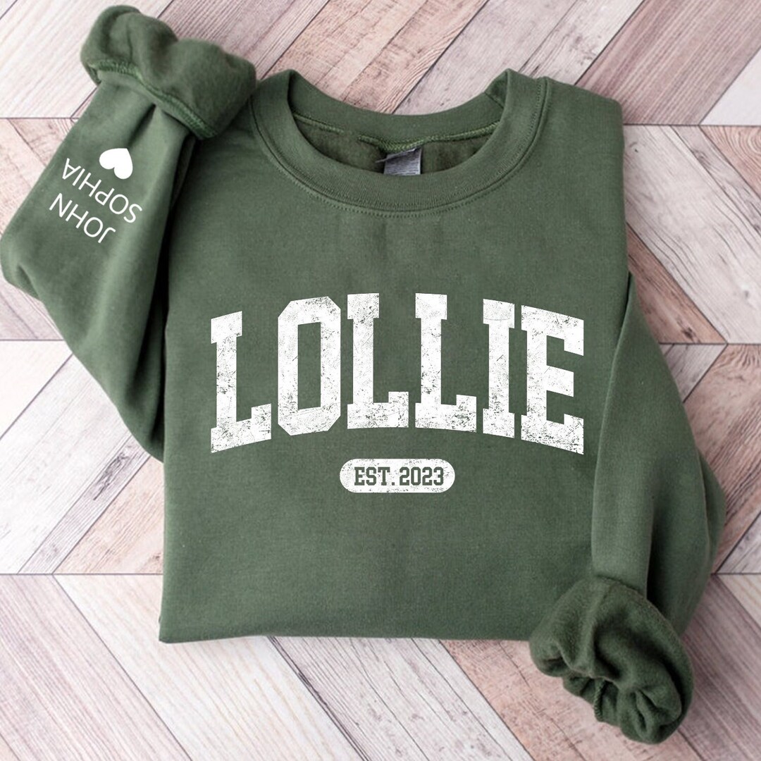 Personalized Lollie Est Varsity Sweatshirt, Custom Lollie Sweatshirt ...