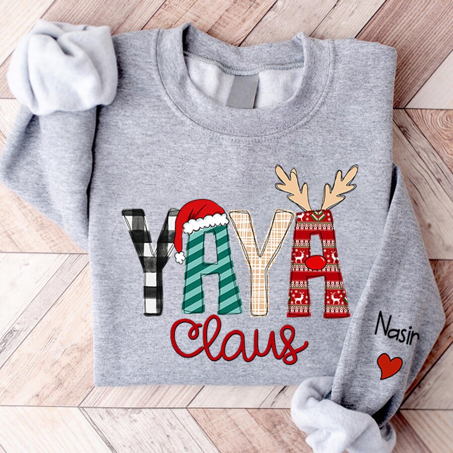 Custom Yaya Claus Sweatshirt, Christmas Yaya Claus Sweatshirt, Yaya ...