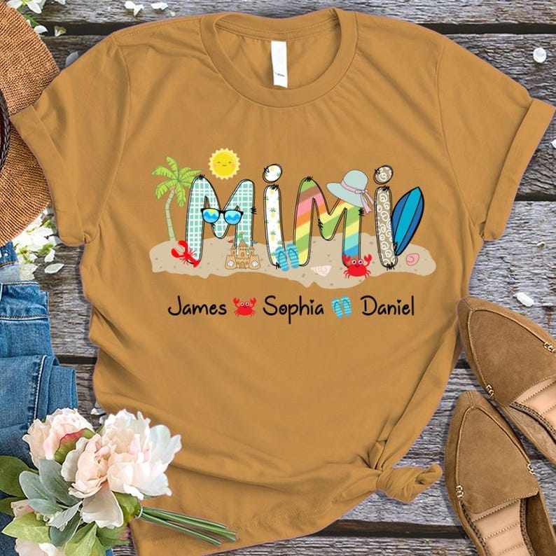 Custom Mimi Beach Summer Shirt With Grandkids, Mimi Shirt for Summer ...