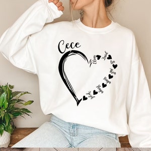 Custom Cece Heart Sweatshirt, Cece Shirt, Cece Heart With Kidnames ...