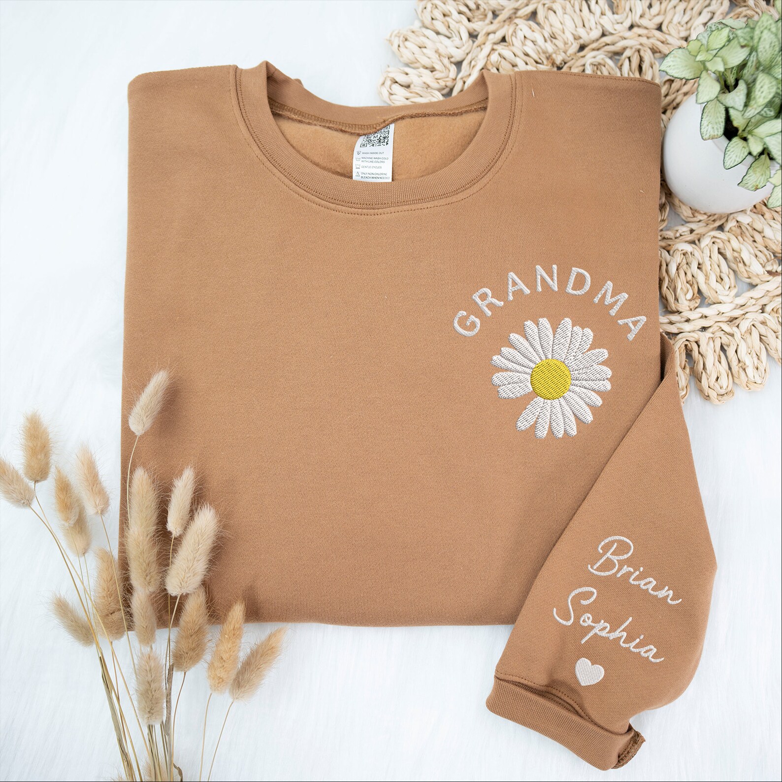 Embroidered Custom Grandma Daisy Sweatshirt With Grandkids Names on ...