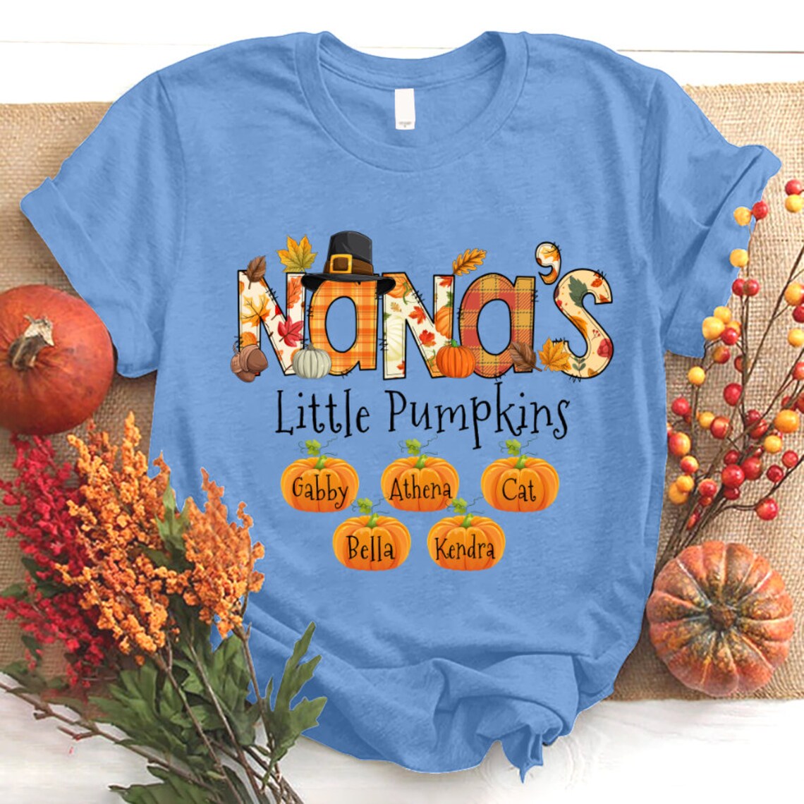 Personalized Nana Little Pumpkin Shirt, Autumn Fall Shirt for Nana With ...