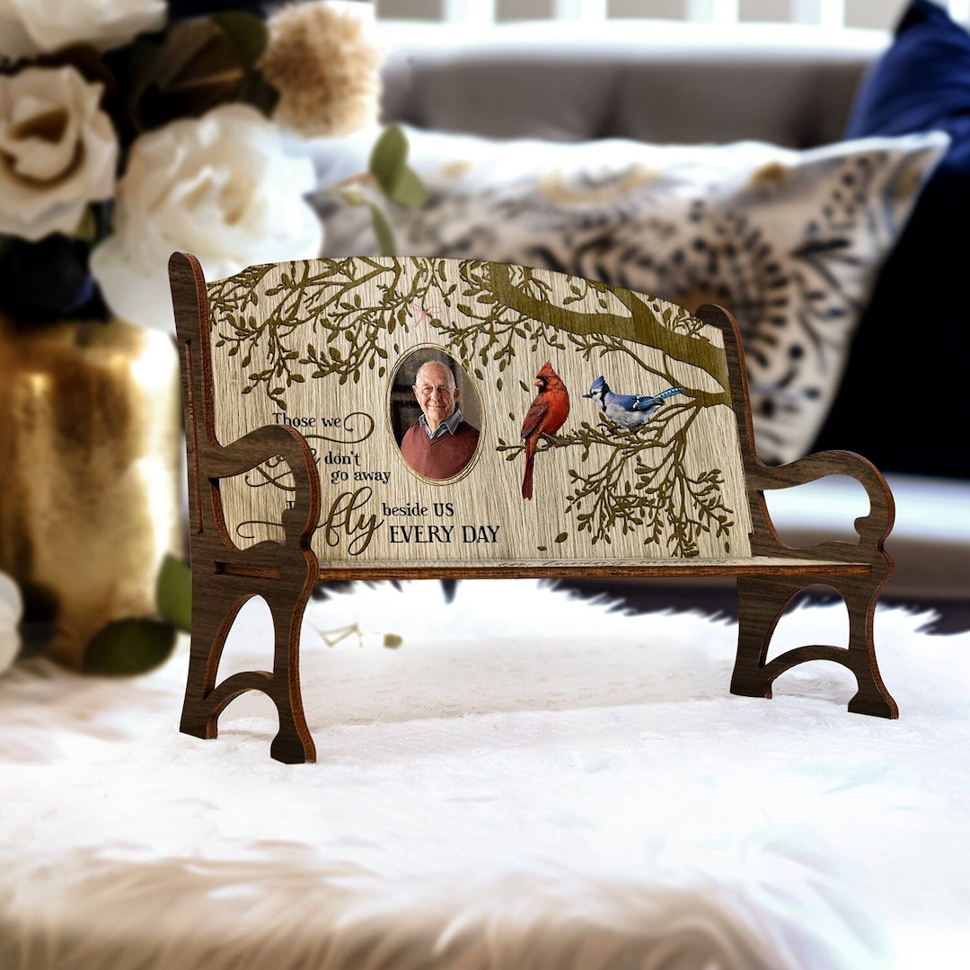 Custom Memorial Bench Photograph With Name, Memorial Small Decoration ...