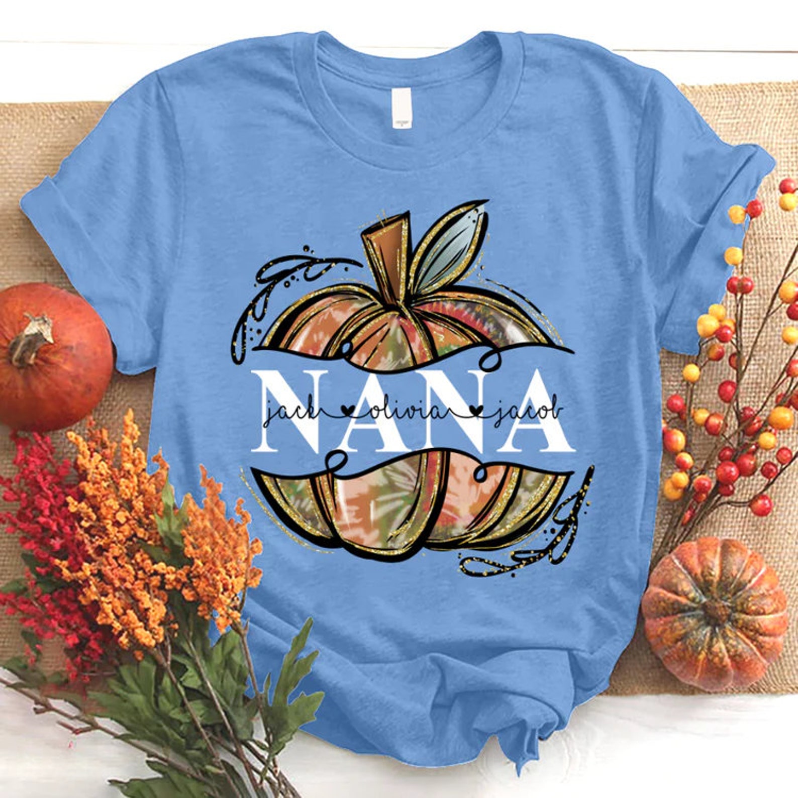 Personalized Grandma Pumpkin Shirt Custom Nickname Nana Mimi - Etsy