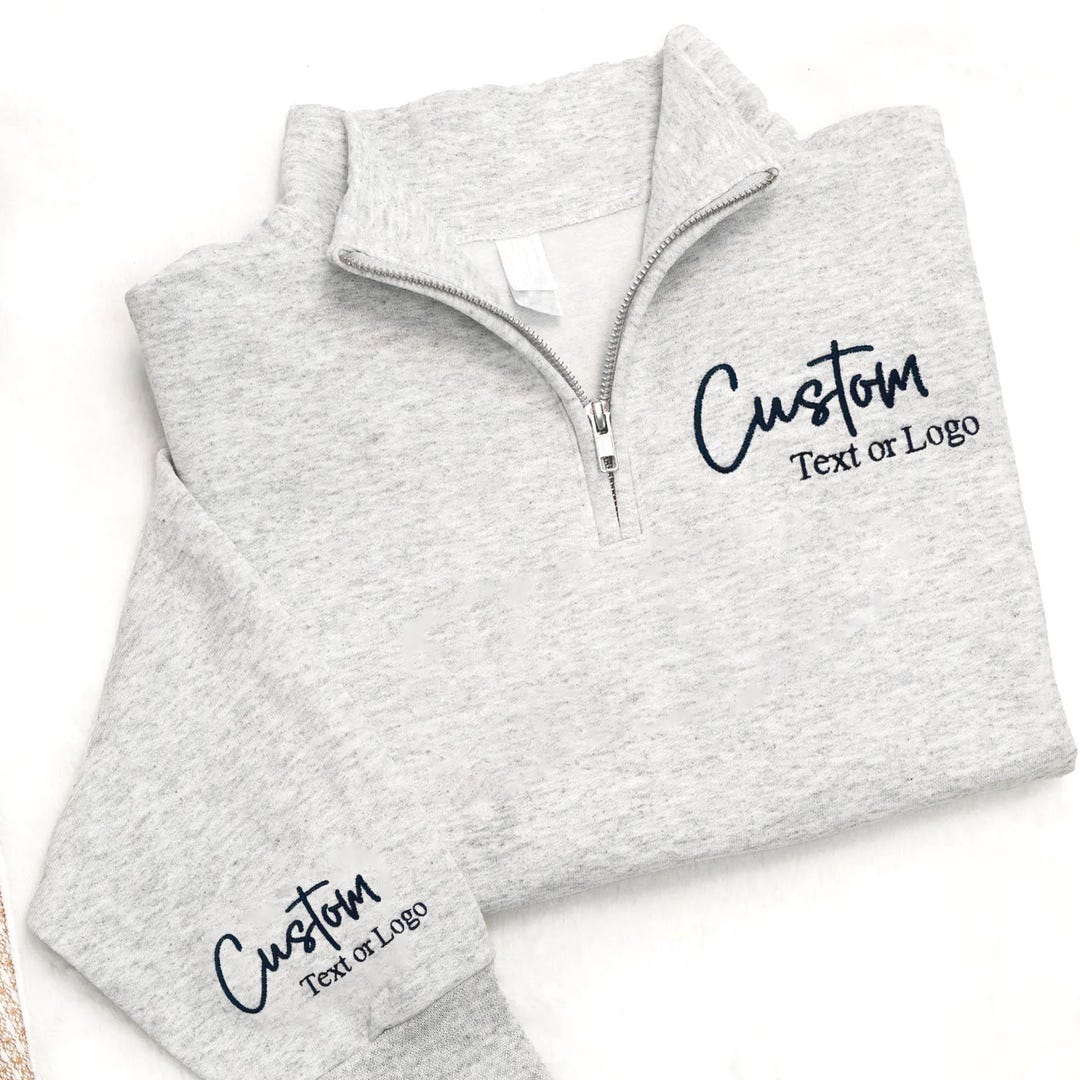 Custom Logo Sweatshirt – Personalized Left Chest EMBROIDERED Logo ...