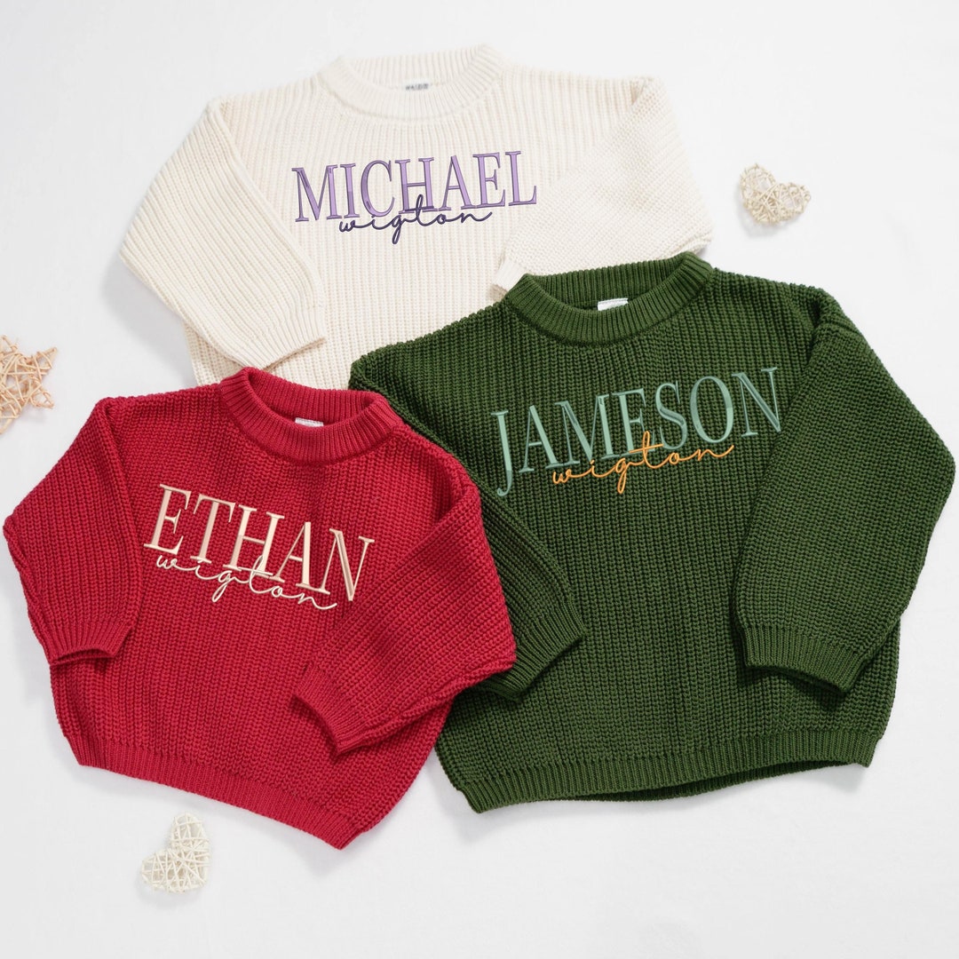 Custom Name Baby Sweater,personalized Embroidered Baby Sweater, Cute ...
