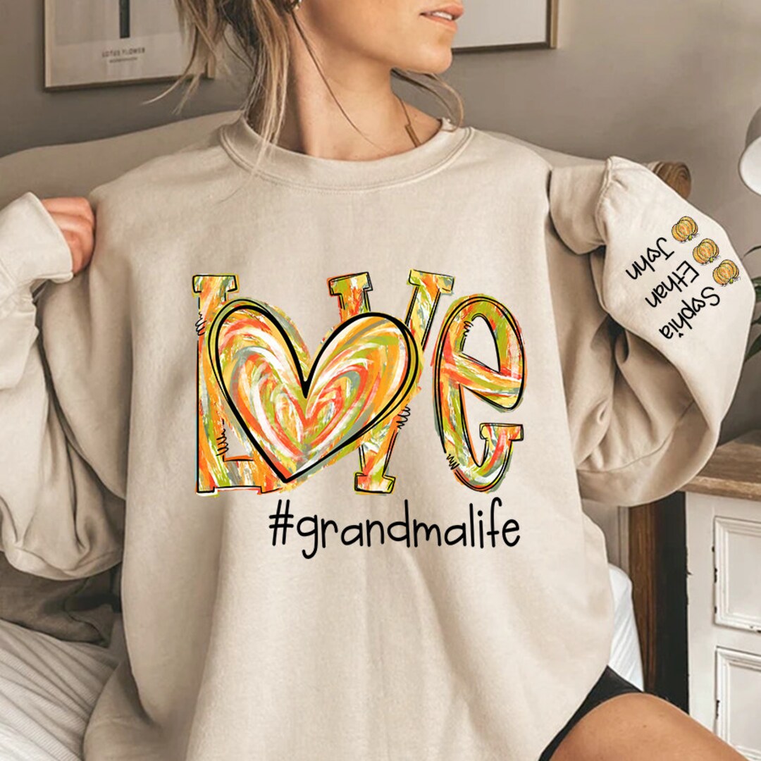 Personalized Fall Grandma Sweatshirt, Custom Mimi Fall Sweatshirt and ...