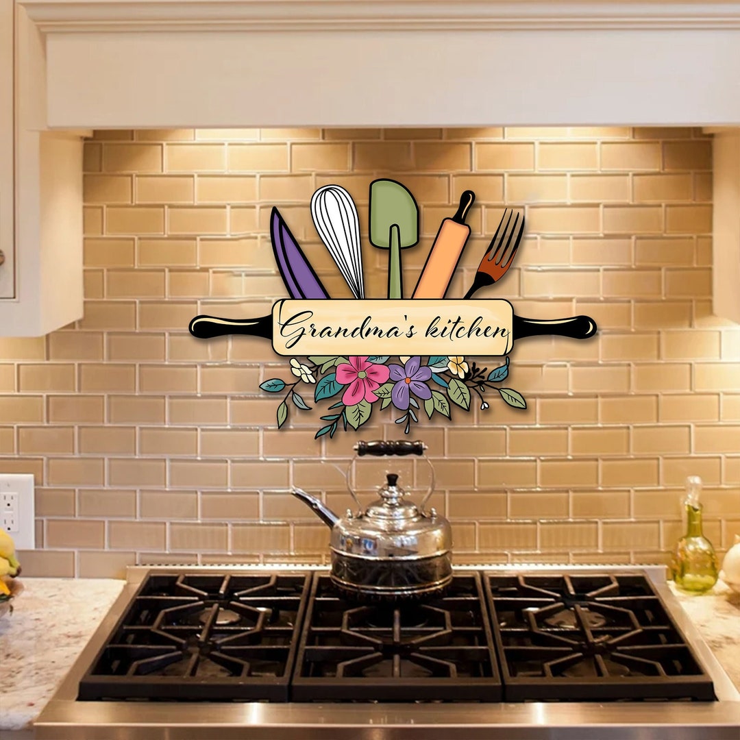 Personalized Metal Grandma's Kitchen Sign, Custom Name Kitchen Metal ...
