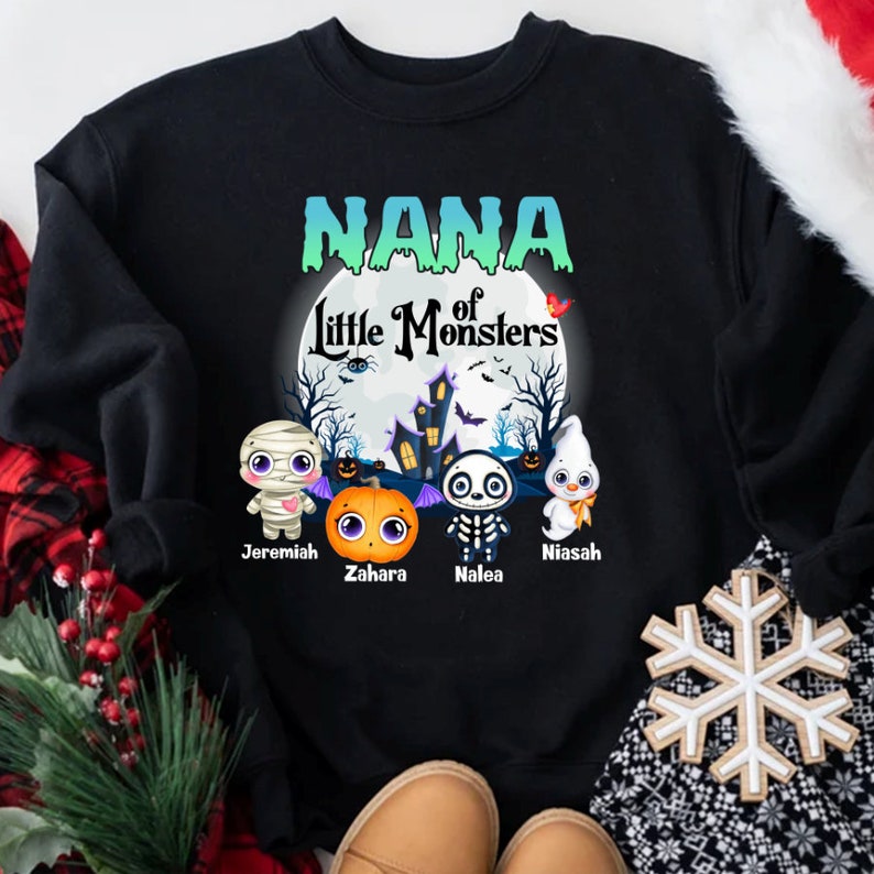 Personalized Nana Little Monster Halloween Shirt Custom - Etsy Personalized Nana Little Monster Halloween Shirt Custom - Etsy