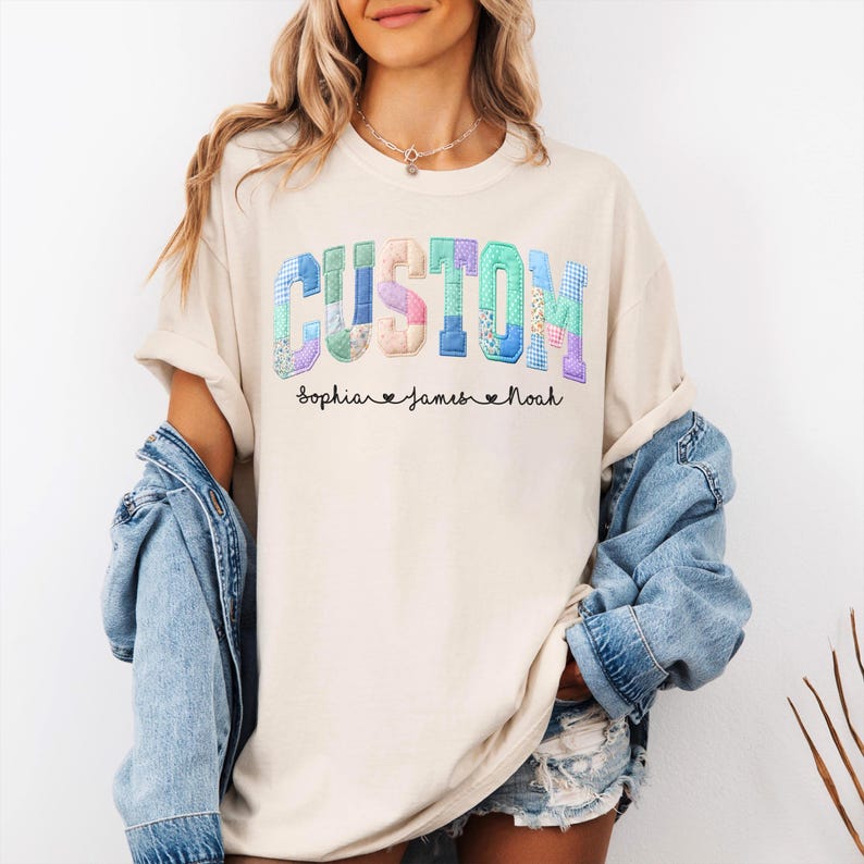 Custom Embroidered Patchwork Floral Shirt, Hoodie, Sweatshirt ...