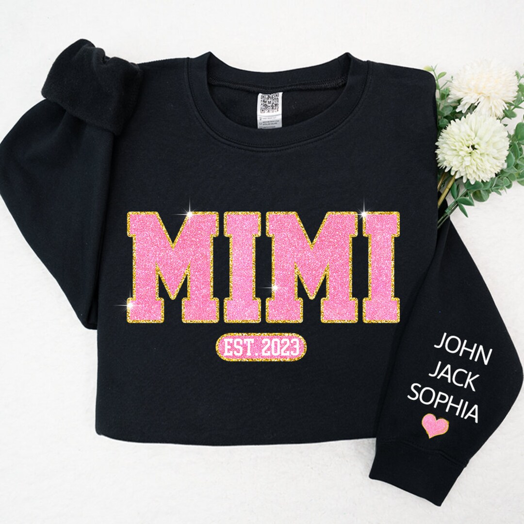 Custom Glitter Mimi Sweatshirt, Christmas Mimi Sweatshirt, Sparkle Mimi ...