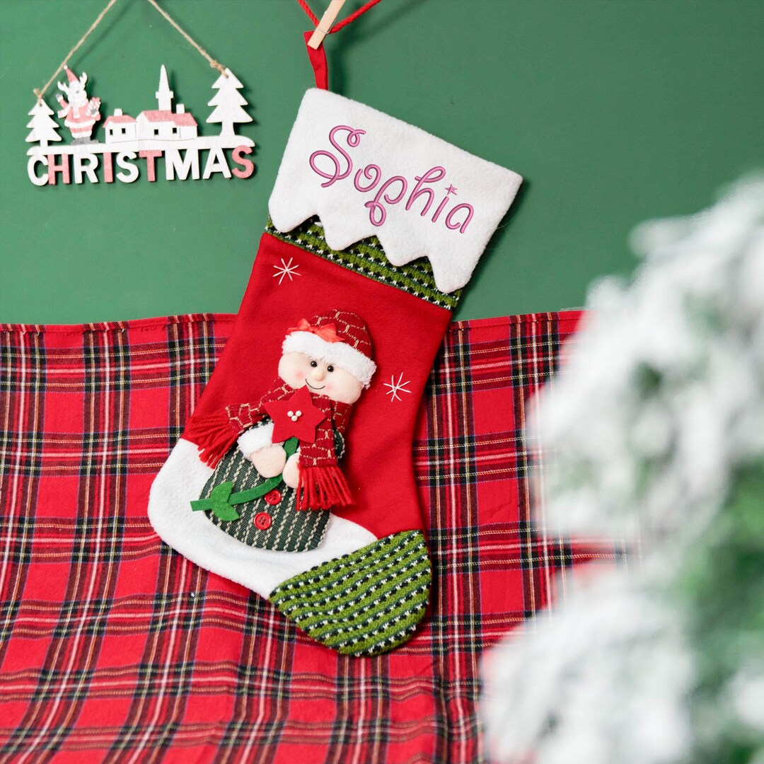 Personalized Christmas Stockings, Luxury Velvet Stocking, Embroidered ...