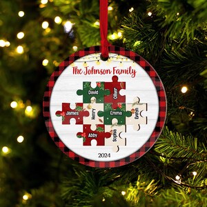 Pieces of Our Family, Family Christmas Keepsake, 2024 Family Ornament ...