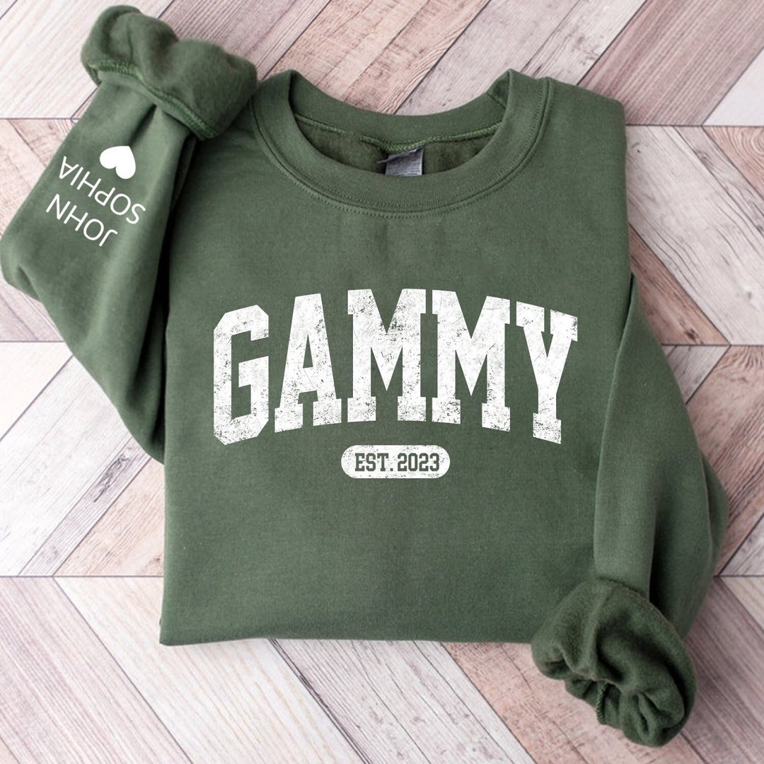 Personalized Gammy Est Varsity Sweatshirt, Custom Gammy Sweatshirt and ...