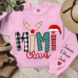 Custom Mimi Claus Sweatshirt, Christmas Mimi Claus Sweatshirt, Xmas ...