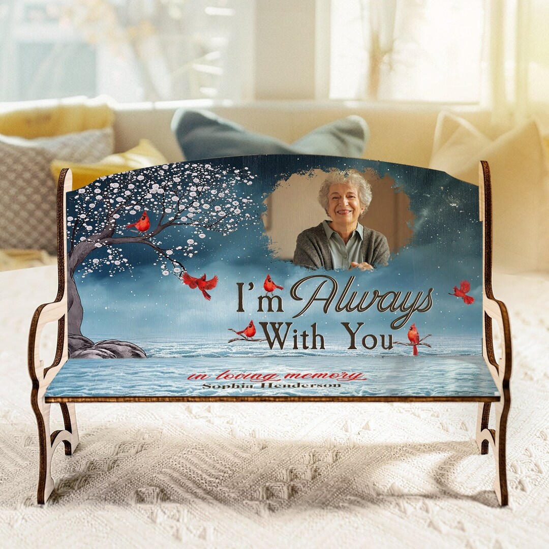 Custom Memorial Bench Photograph With Name, Memorial Small Decoration ...