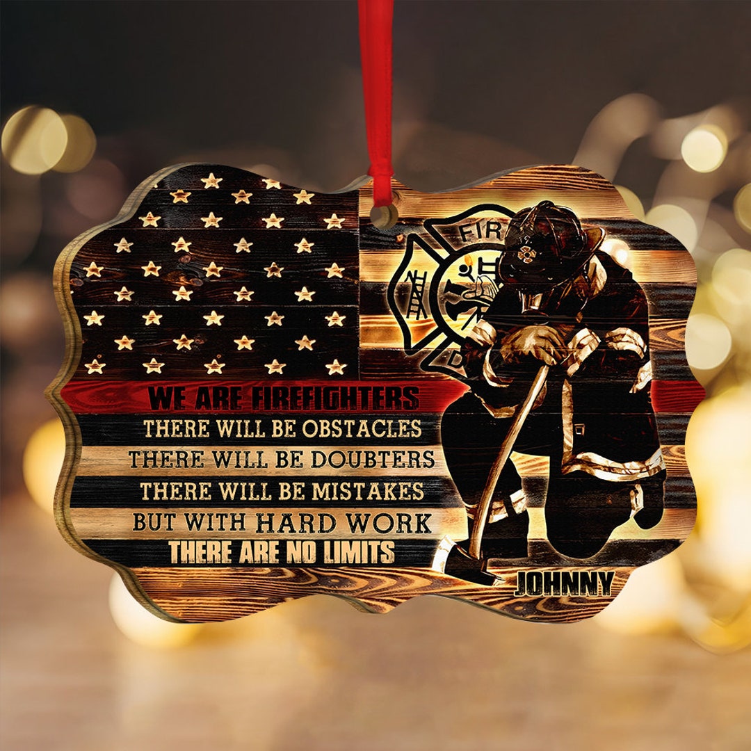 Personalized Firefighter Name Ornament, Firefighter Gift, Firefighter ...