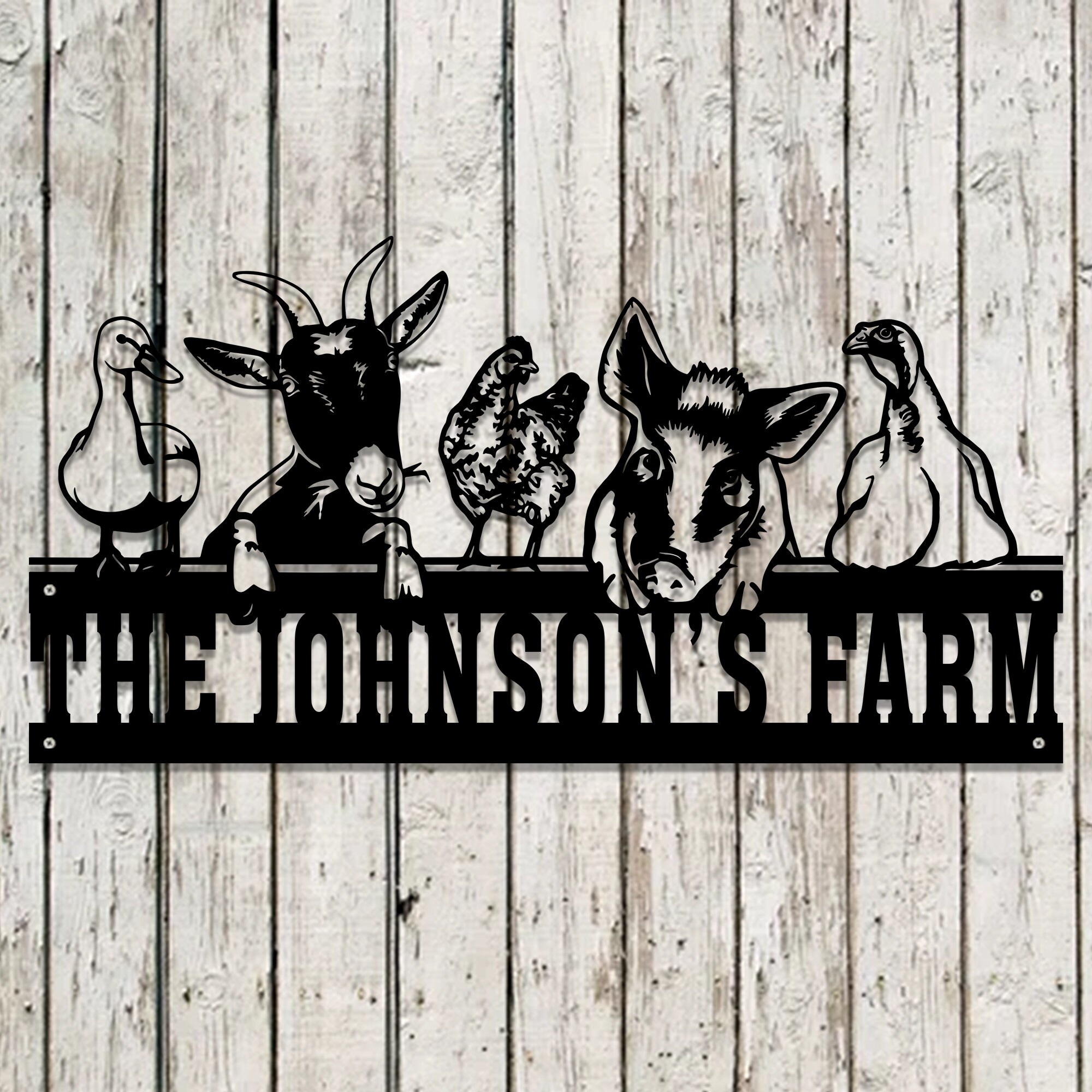 Personalized Farm Animals Sign, Custom Metal Farm Sign, Farmer Home ...