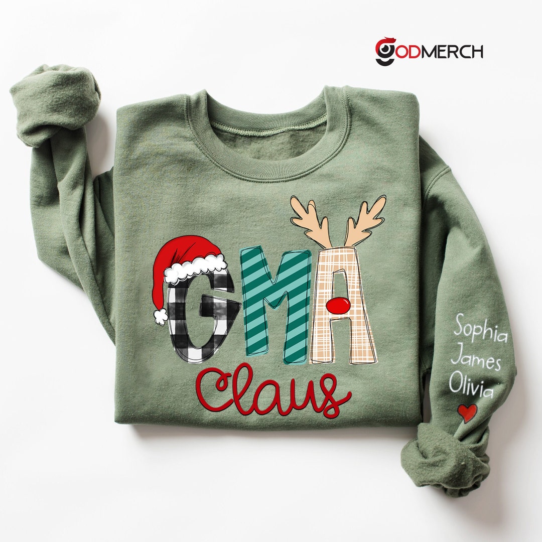Custom Gma Claus Sweatshirt, Christmas Gma Claus Sweatshirt, Xmas Gma ...