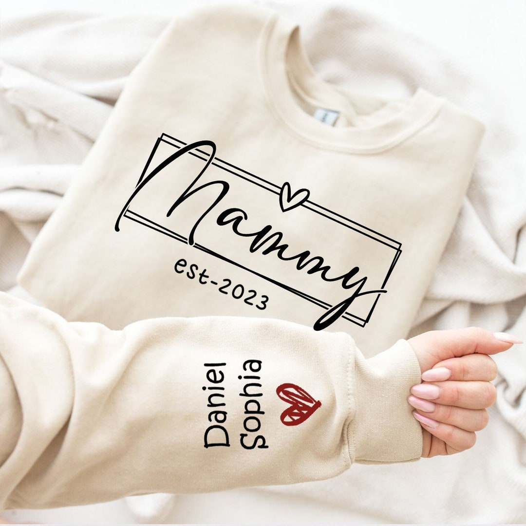 Personalized Mammy Sweatshirt, Custom Mammy With Kids on Sleeve, Custom ...