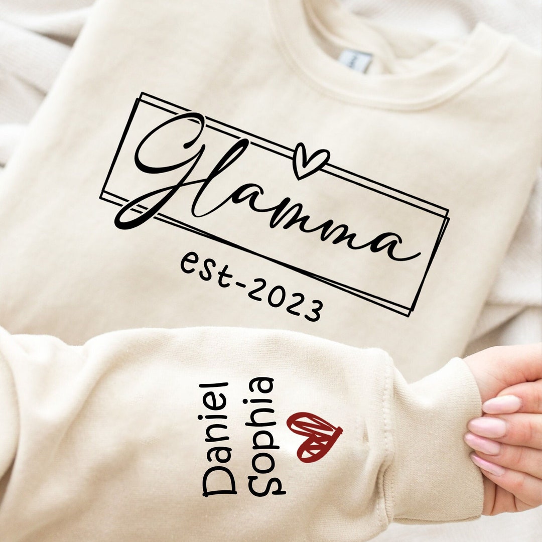 Christmas Glamma Sweatshirt, Glamma Kids on Sleeve, Personalized Glamma Sweatshirt, Christmas ...