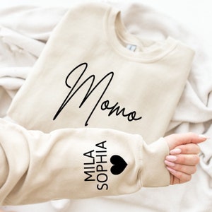 Momo Sweatshirt, Momo Shirt, New Momo Gift, Kids on Sleeve Momo ...