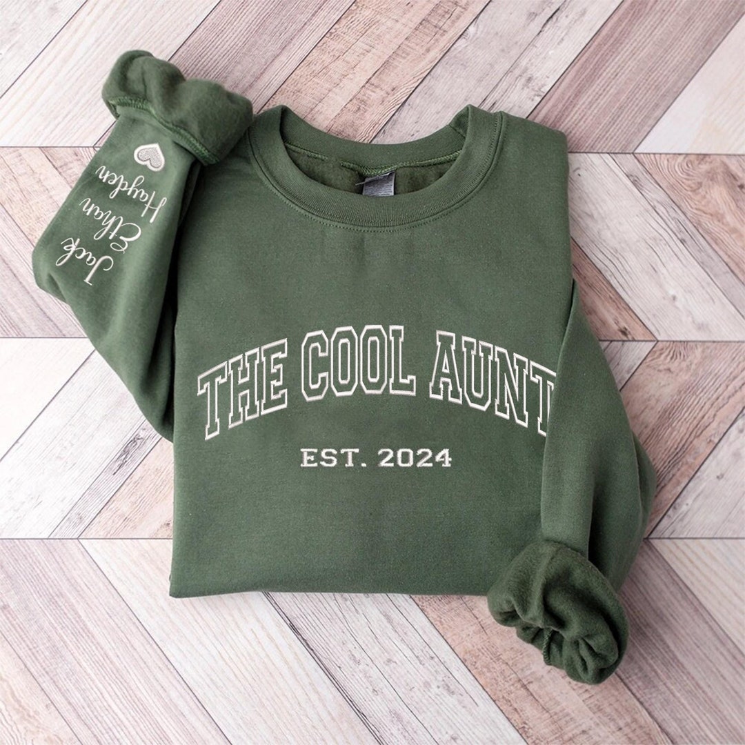 Embroidered the Cool Aunt Sweatshirt, Best Uncle Sweatshirt ...