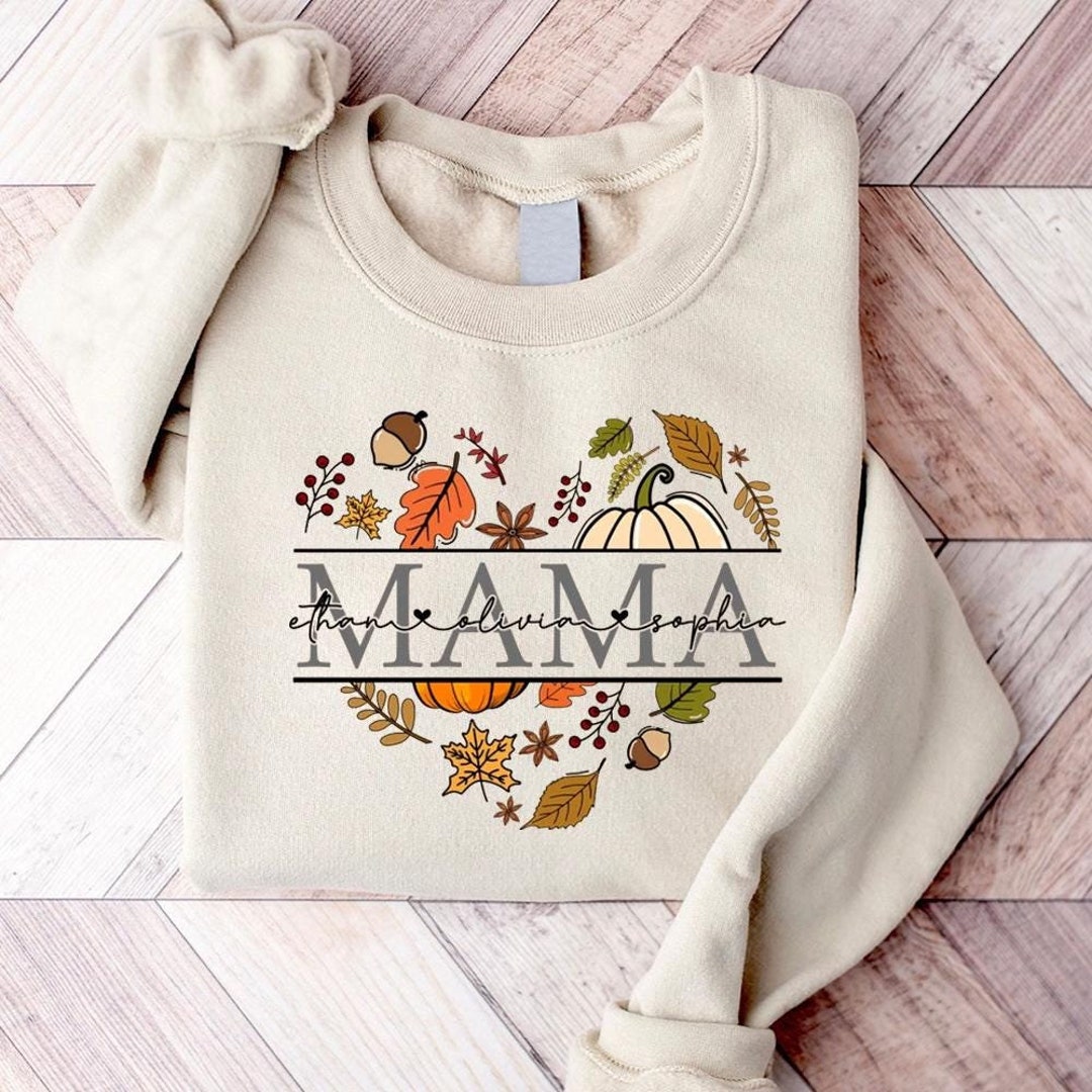Personalized Autumn Mama Pumpkins Sweatshirt, Fall Grandma Pumpkin With ...