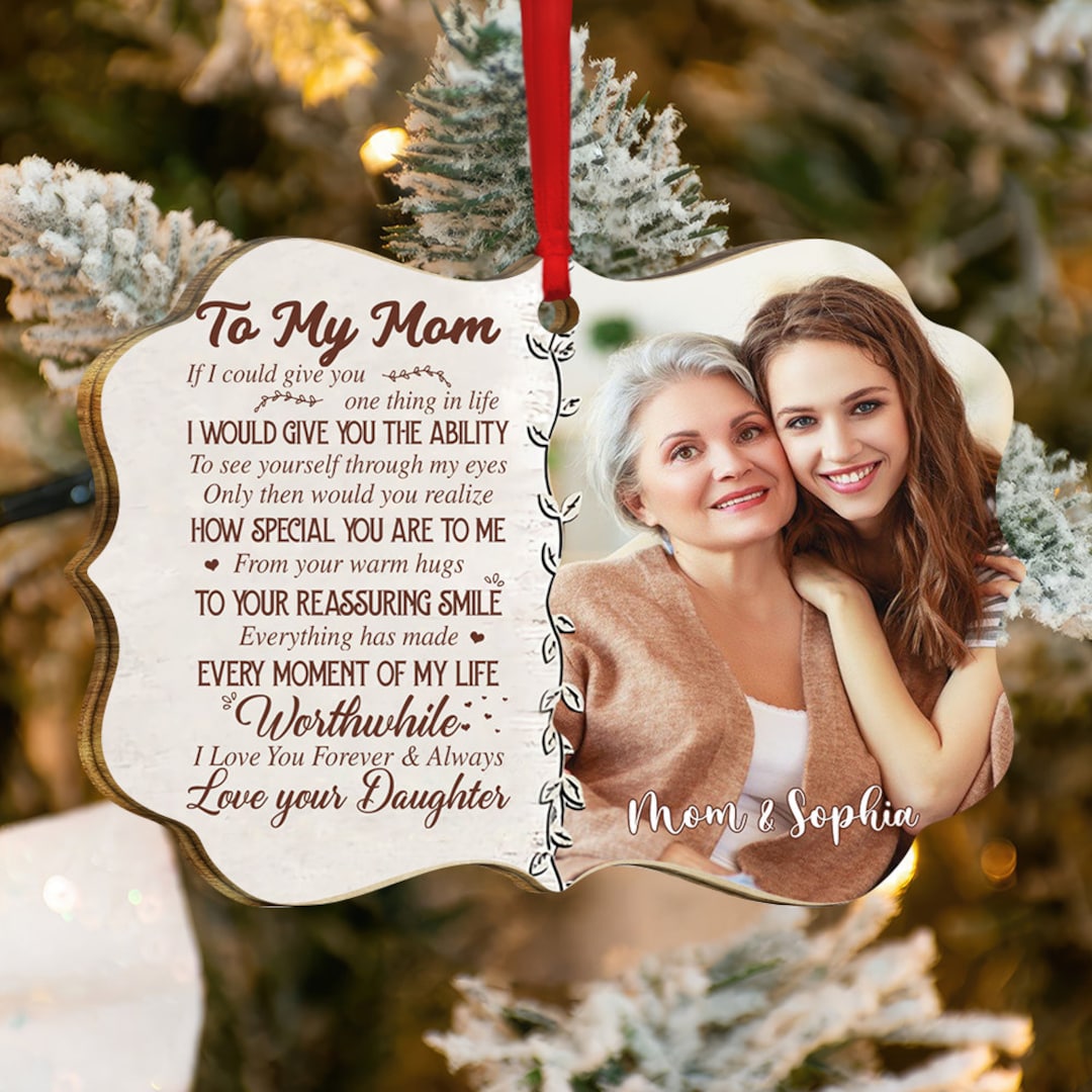 Custom Photo Christmas Gift for Mom Mama, to My Mom Christmas Ornament ...