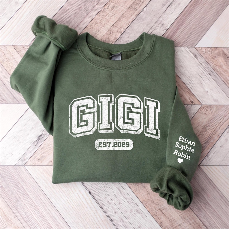 Personalized Gigi Est Varsity Sweatshirt, Custom Gigi Sweatshirt and ...