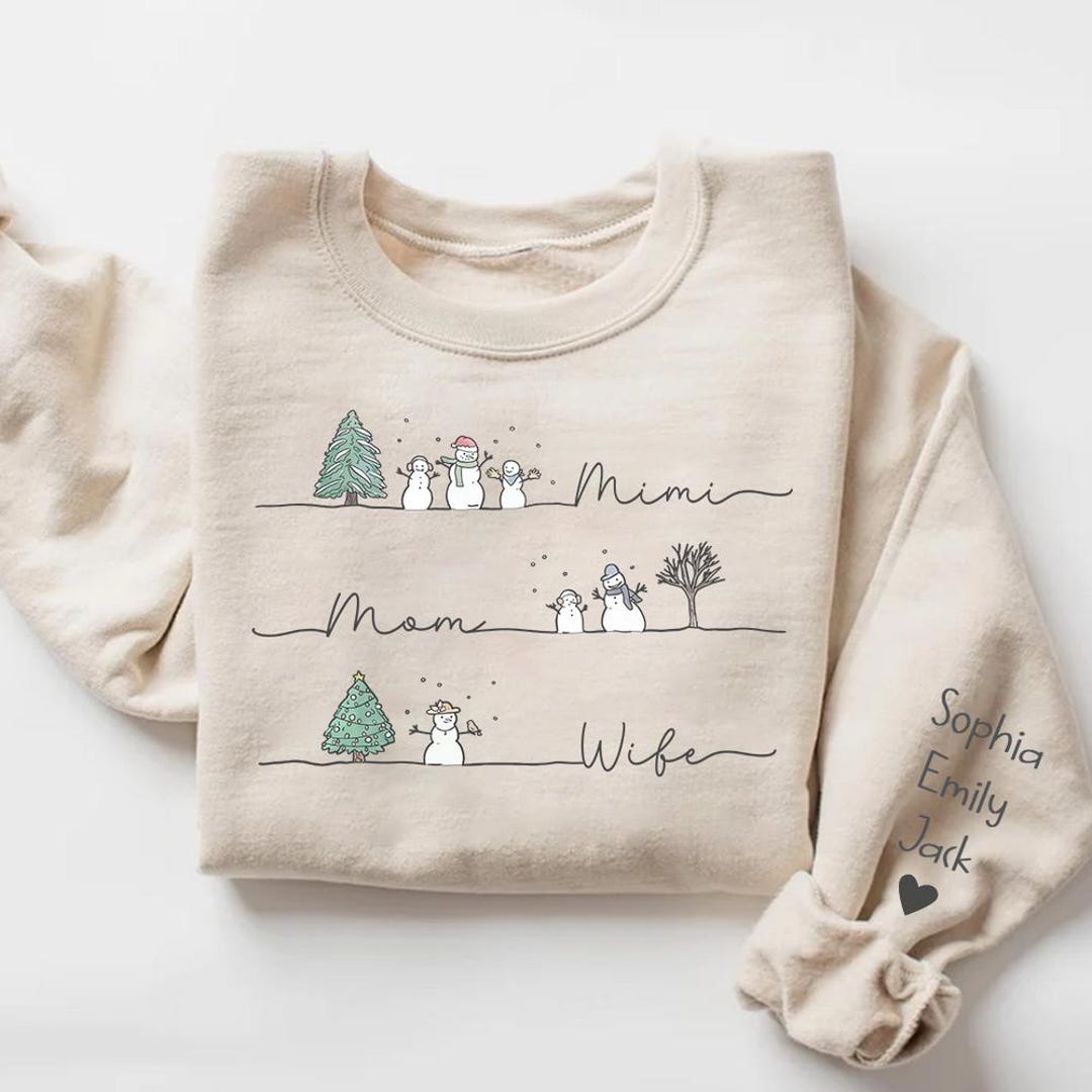Godmerch Custom Sweatshirt Wife Mom Mimi Christmas Snowman and ...