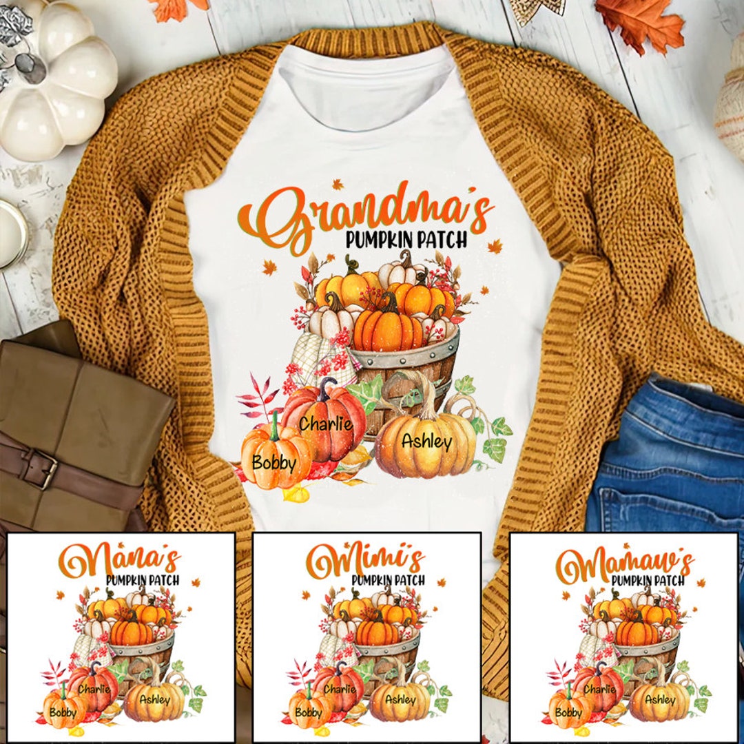 Personalized Grandma Shirt, Custom Grandma Nana Mimi Shirt for Autumn ...