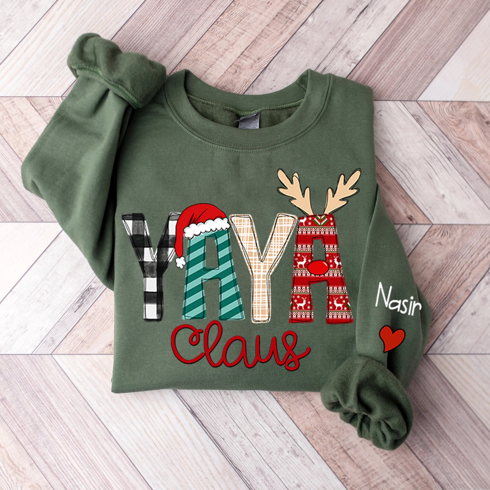 Custom Yaya Claus Sweatshirt, Christmas Yaya Claus Sweatshirt, Yaya ...