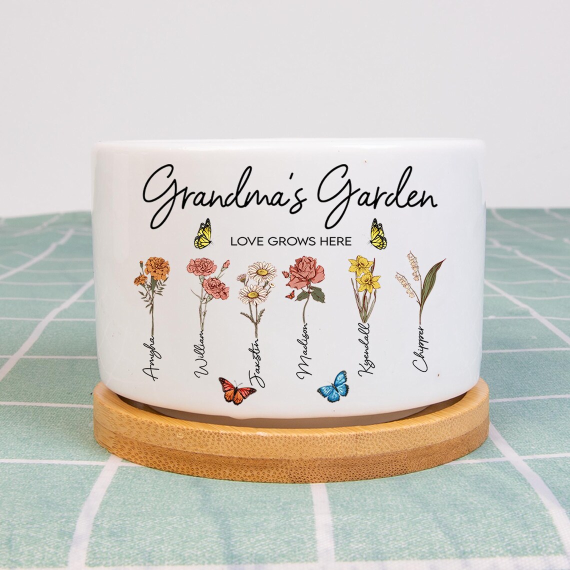 Personalized Grandma's Garden Plant Pot, Mom's Garden, Birth Month ...
