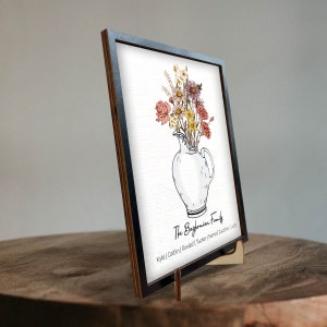 Custom Birth Flower Wooden Plaque With Stand,gifts for Mom, Grandma ...