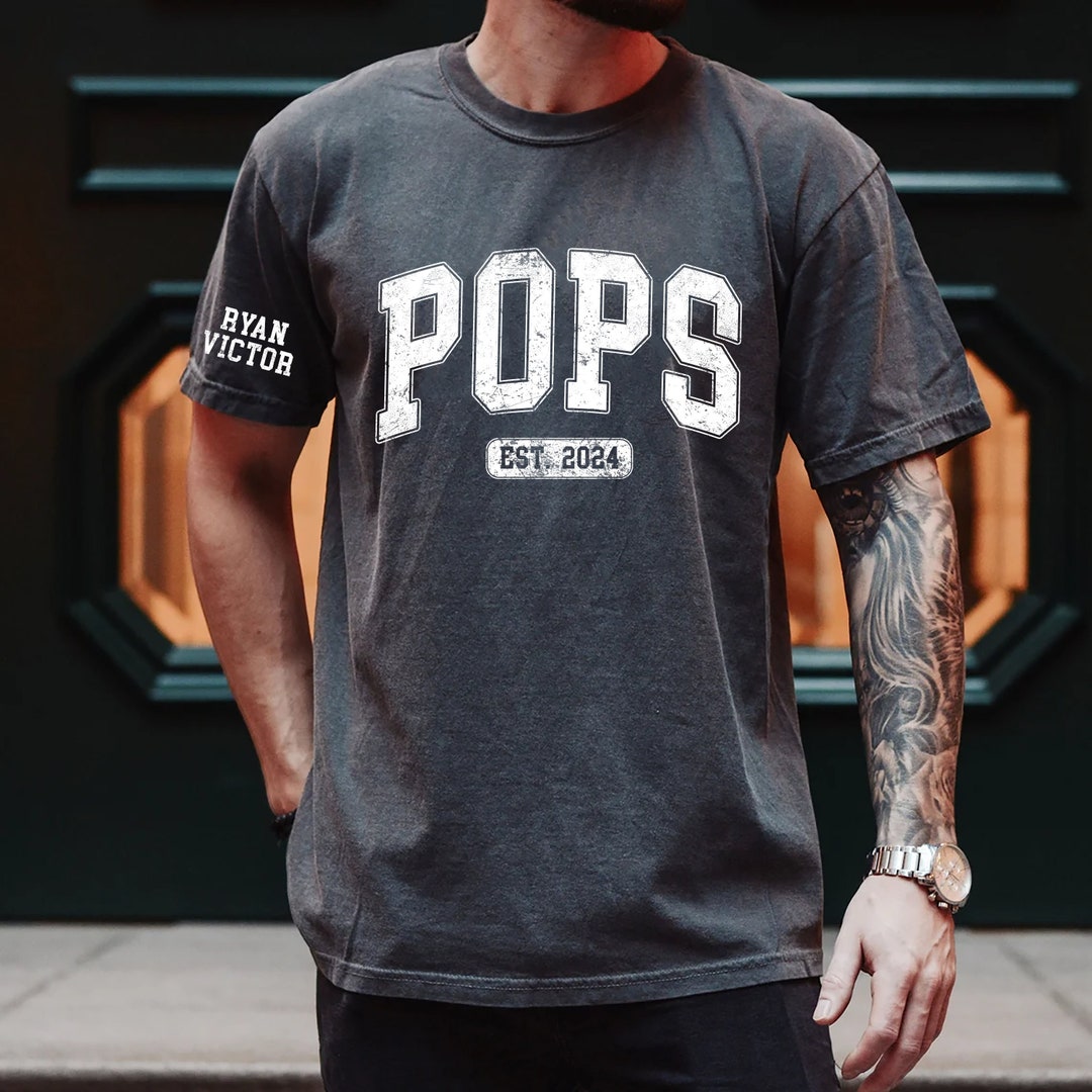 Personalized Pops Shirt, Custom Pops Shirt, EST Pops Tshirt, Father's ...