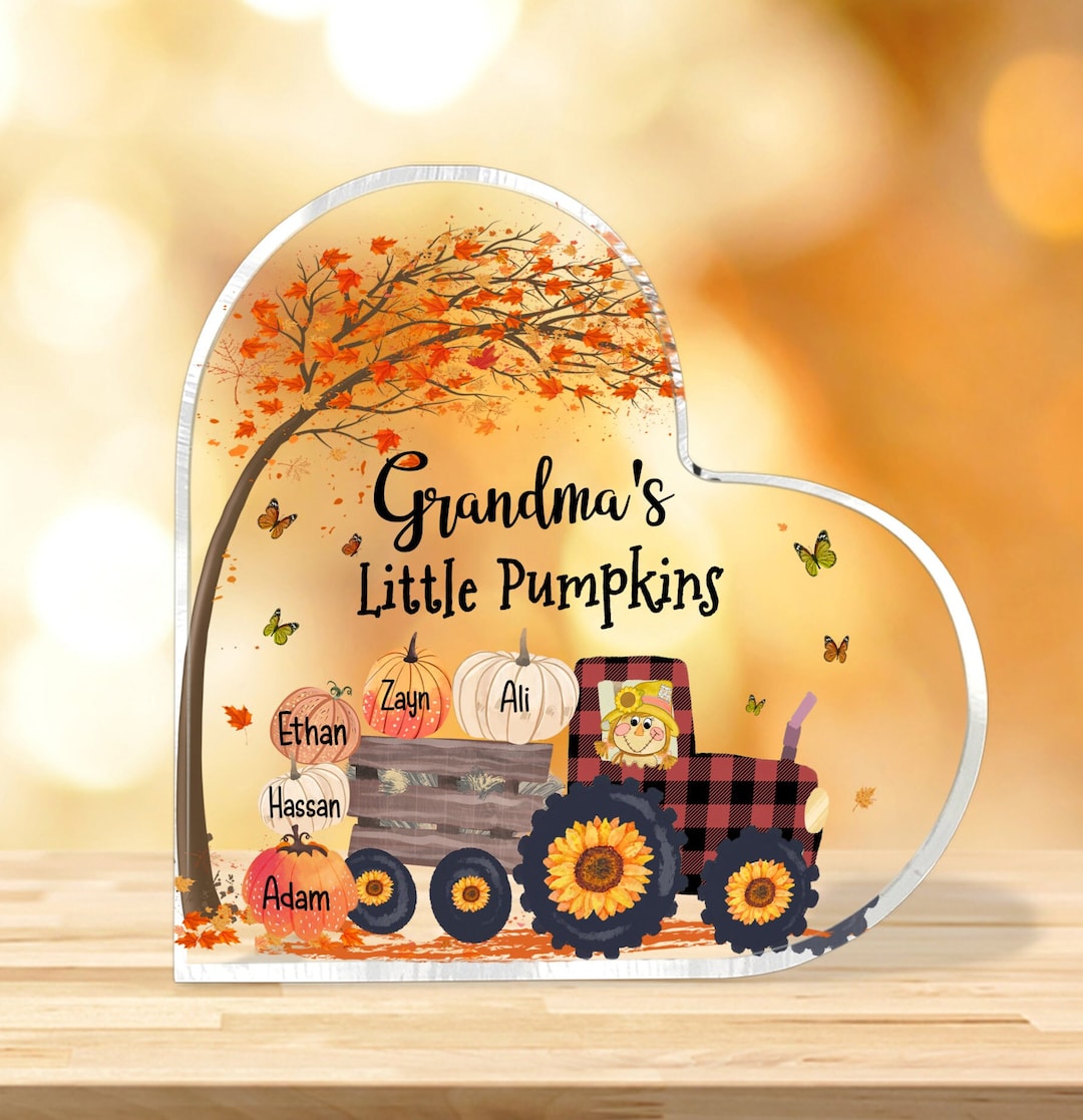 Custom Nana Fall Little Pumpkins Acrylic Plaque, Grandma and Grandkids ...