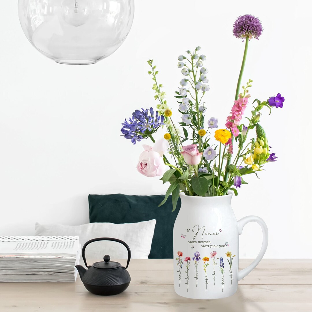 If Nanas Were Flowers Vase, Birth Month Flower Grandma Vase, Custom ...