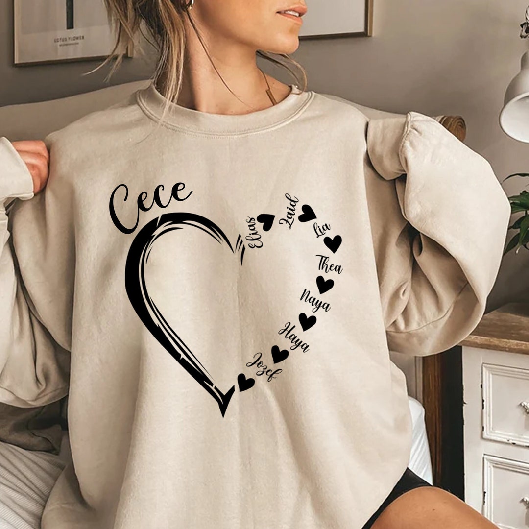 Custom Cece Heart Sweatshirt, Cece Shirt, Cece Heart With Kidnames ...